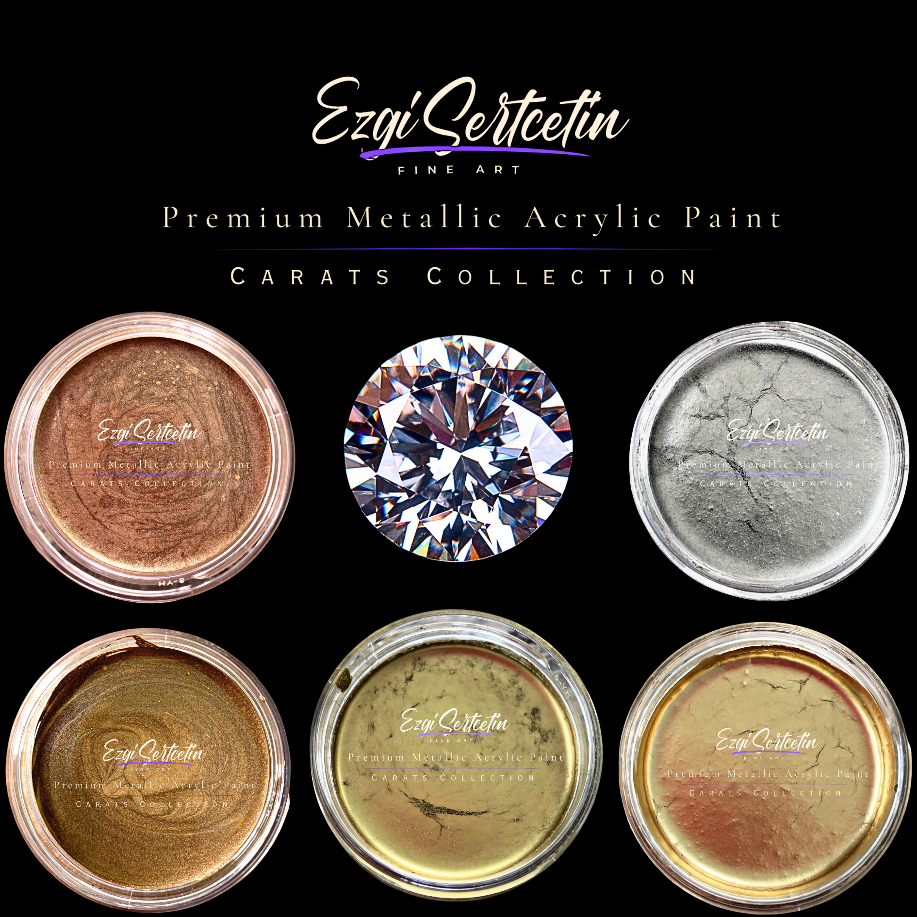 Premium Metallic Acrylic Paint 3 oz |Unique Metallic Bright Colors | S ...
